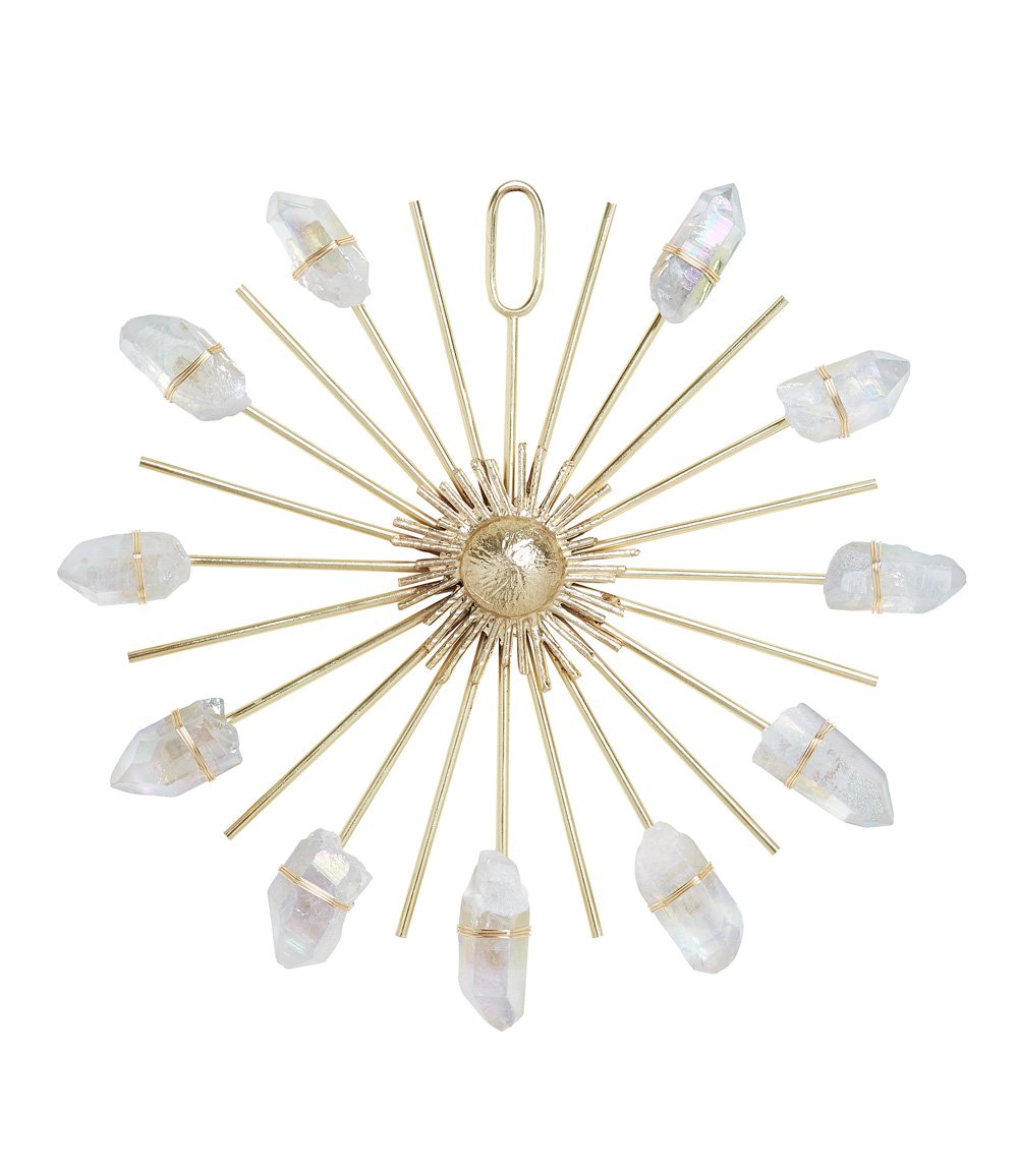 Aura Quartz Sunburst Healing Crystal Grid - Positive Energy - Gold ...